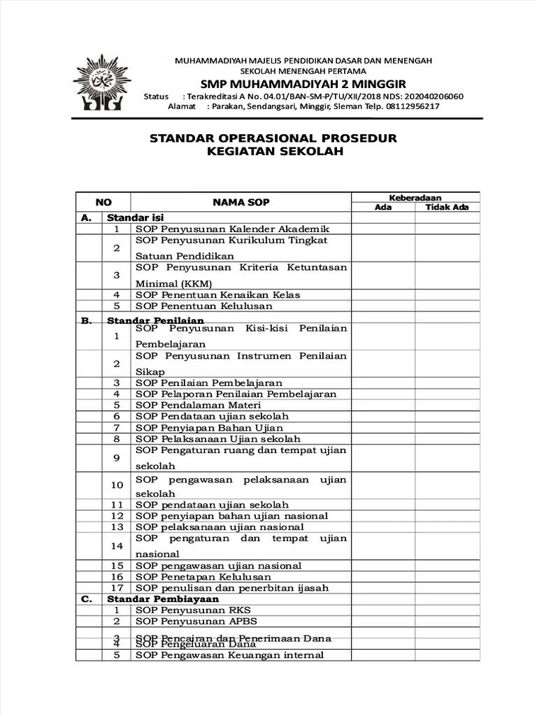 PDF Sop 8 Standar - Compress | PDF