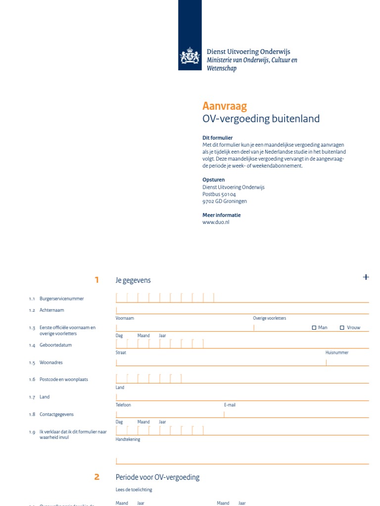 OV-vergoeding buitenland