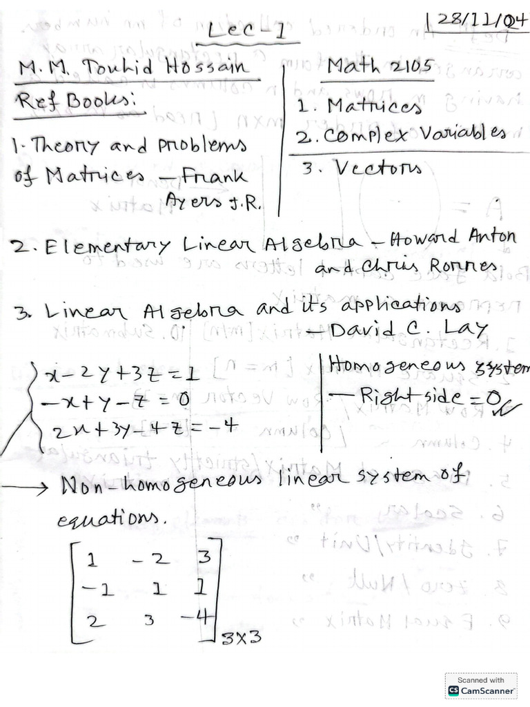 Math Lecture MTH 2205059 | PDF