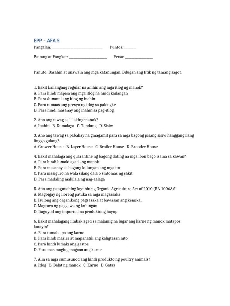 EPP AFA5 Reviewer | PDF