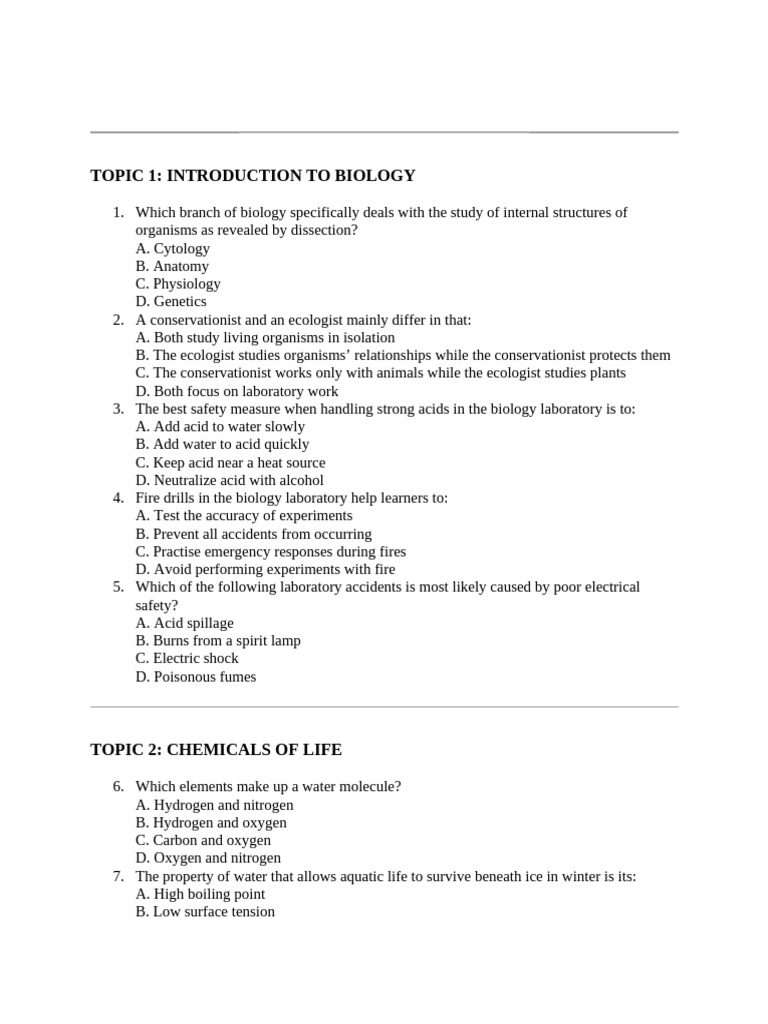 Set 1 Zimsec Form Intro To Plant Science | PDF | Enzyme | Photosynthesis