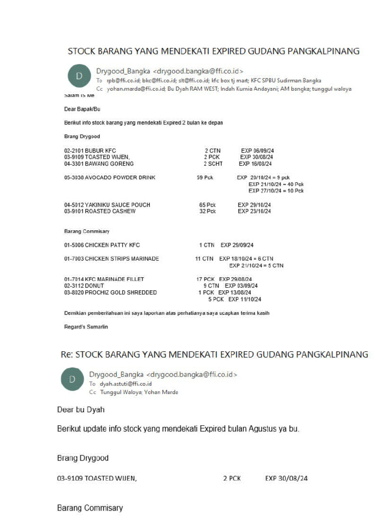 Barang Expired Dan Slow Moving | PDF