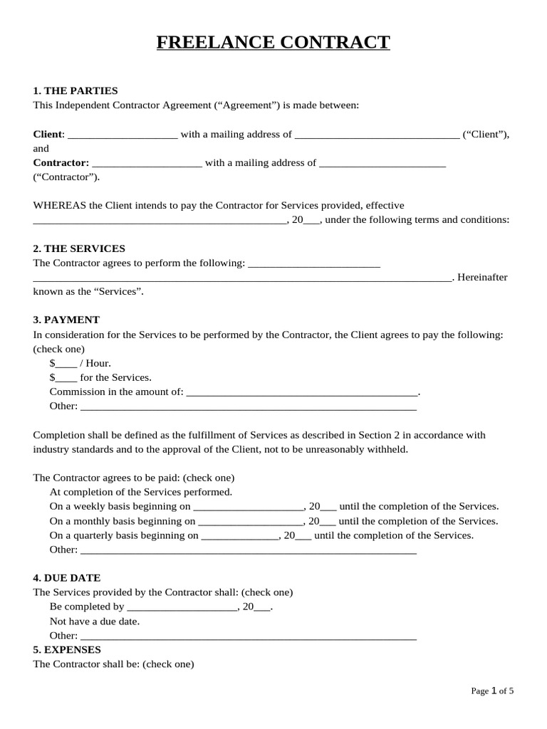 Freelance Contract 21246 | PDF | Employment | Indemnity