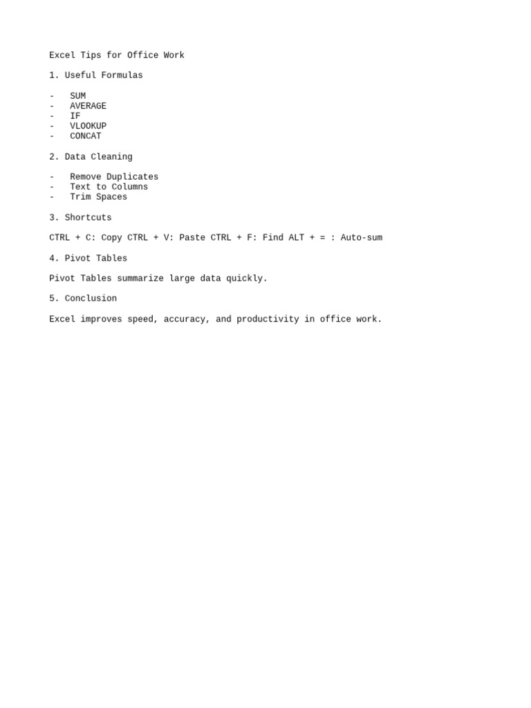 Excel Office Tips | PDF