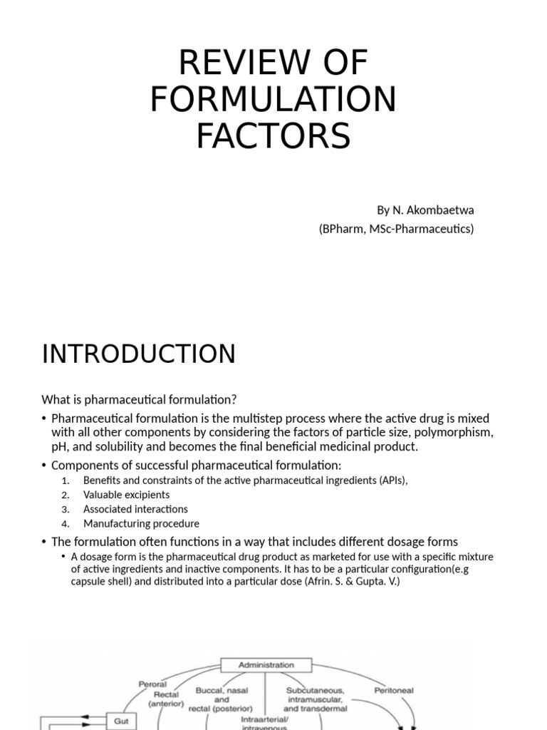 3.1. Review of Formulation Factors | PDF | Pharmaceutical Formulation ...