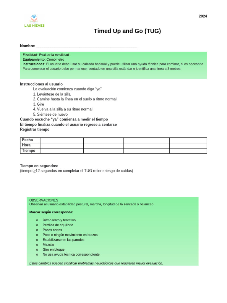 1.3 Timed Up and Go | PDF