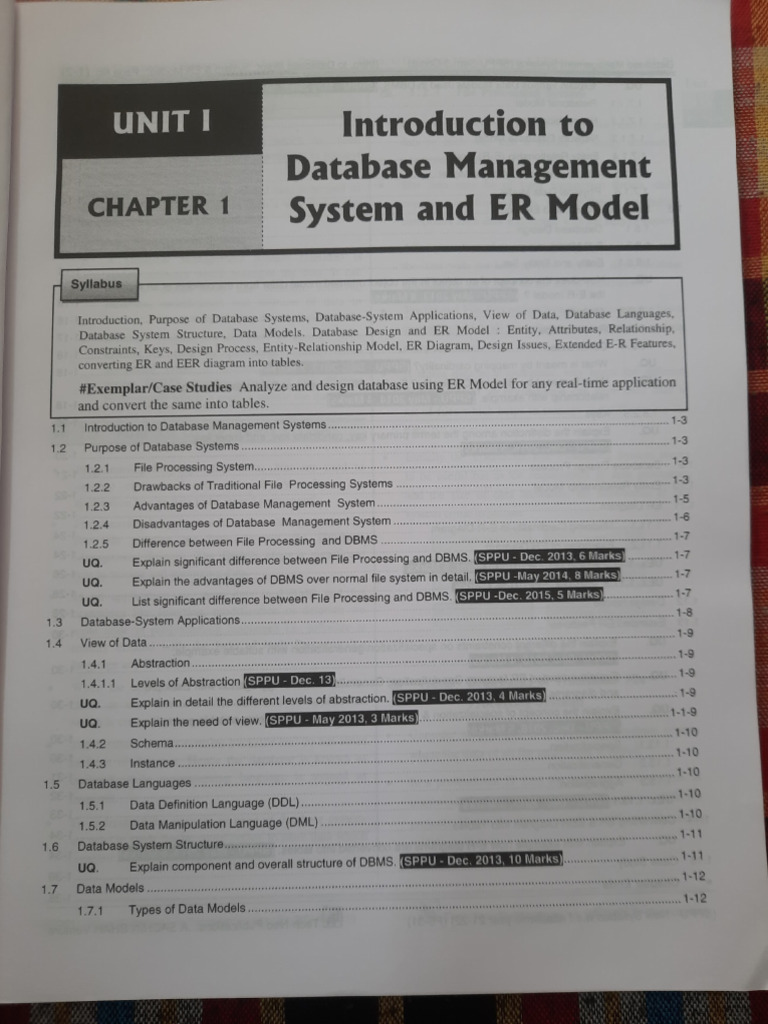 DBMS Unit 1 | PDF