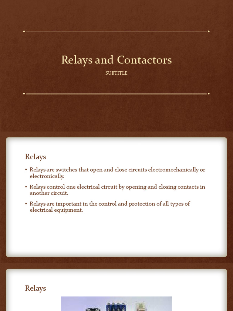 Understanding Relays and Contactors | PDF | Relay | Switch