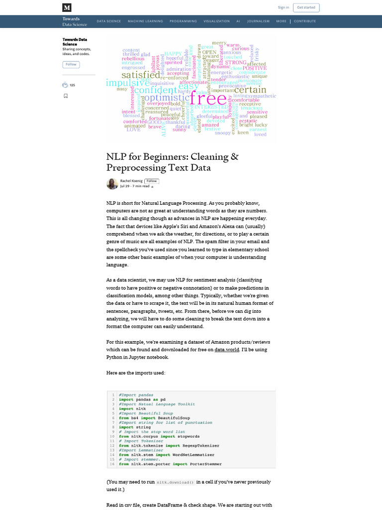 NLP For Beginners - Cleaning - Preprocessing Text Data | PDF | Regular Expression | Computing