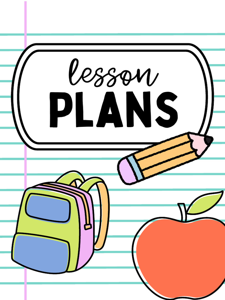 Lesson Plans Notebook Printable Worksheet in Colorful Illustrative ...