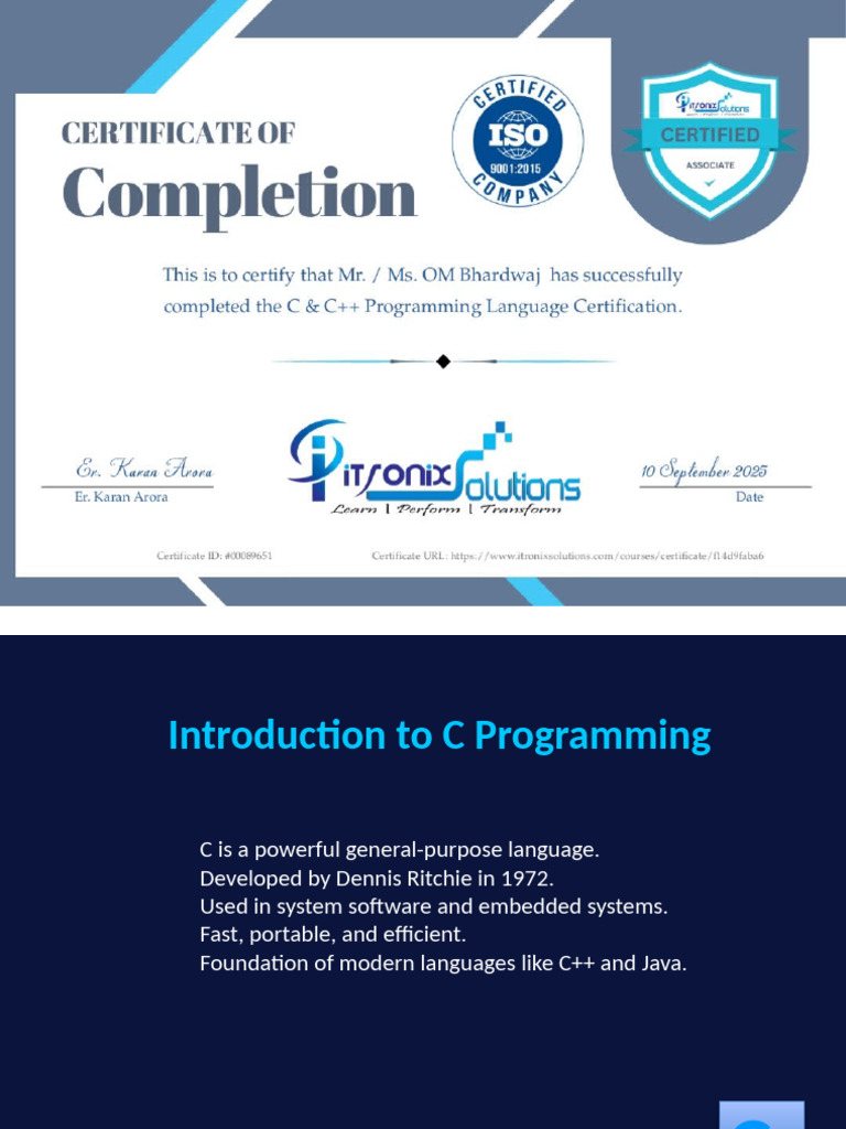 C Programming Presentation Pdf