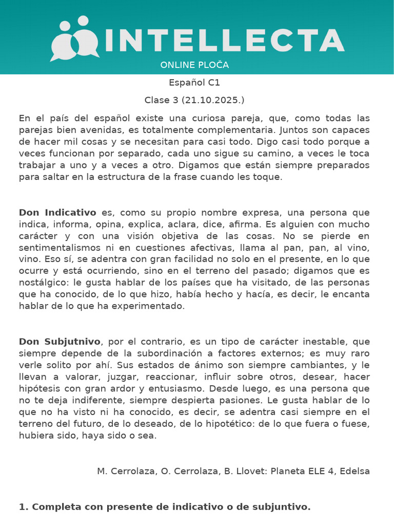 Español C1 - Clase 3 | PDF