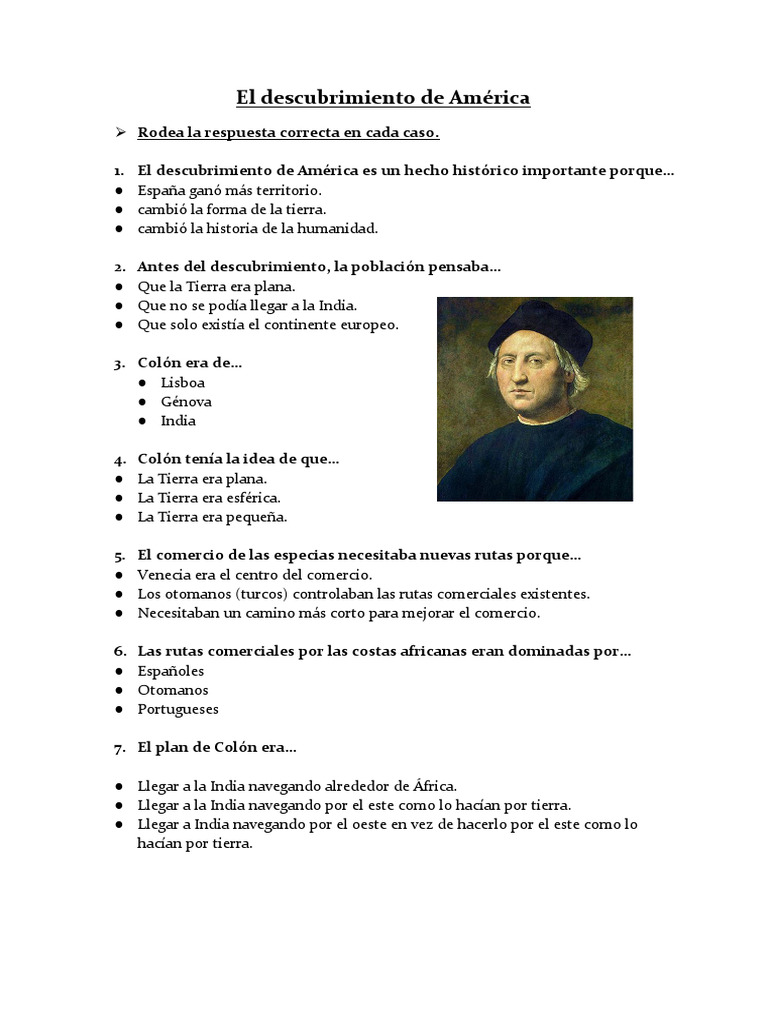 Descubrimiento de América: Preguntas Clave | PDF