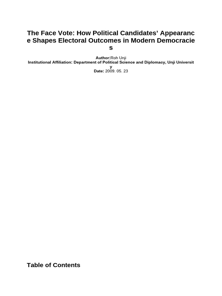How Political Candidates' Appearance Shapes Electoral Outcomes in ...