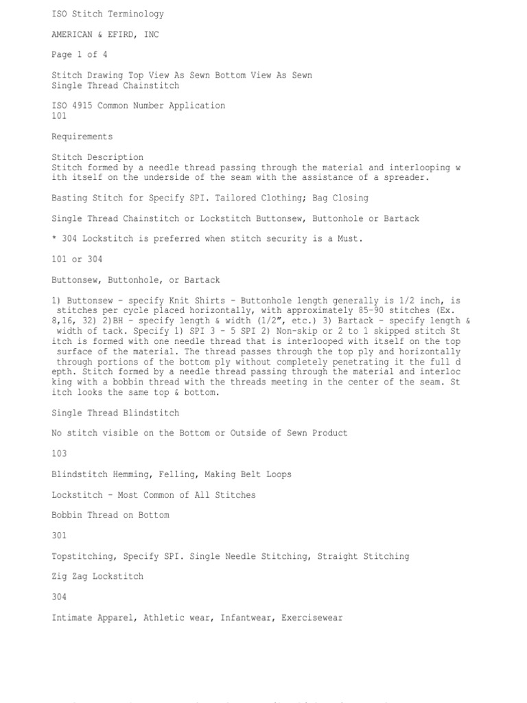 Stitch Type Matrix | PDF | Knitting | Seam (Sewing)