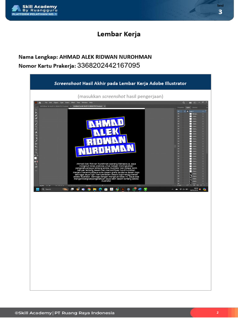 Tpm 1 Membuat Teks Typografi -[Ahmad Alek Ridwan Nurohman] | PDF