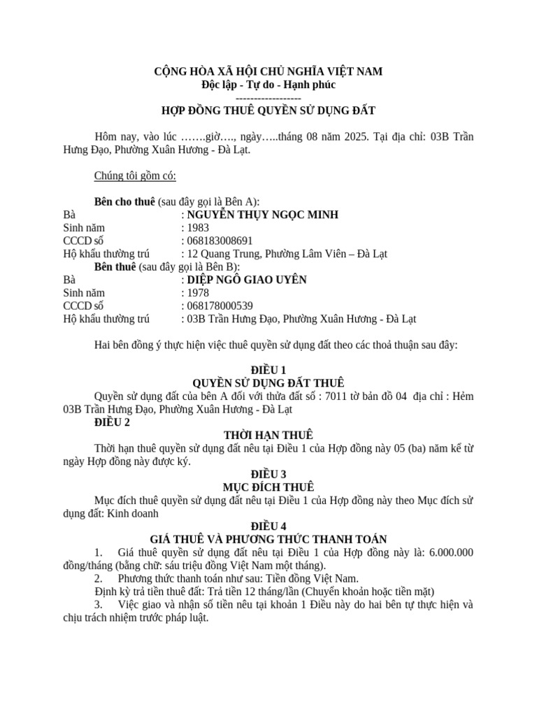 HDTD (Mẫu) | PDF
