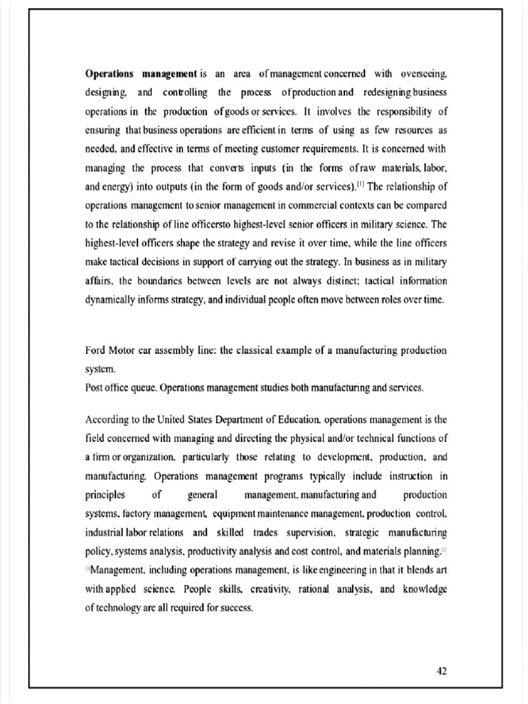 Operations Management Overview | PDF