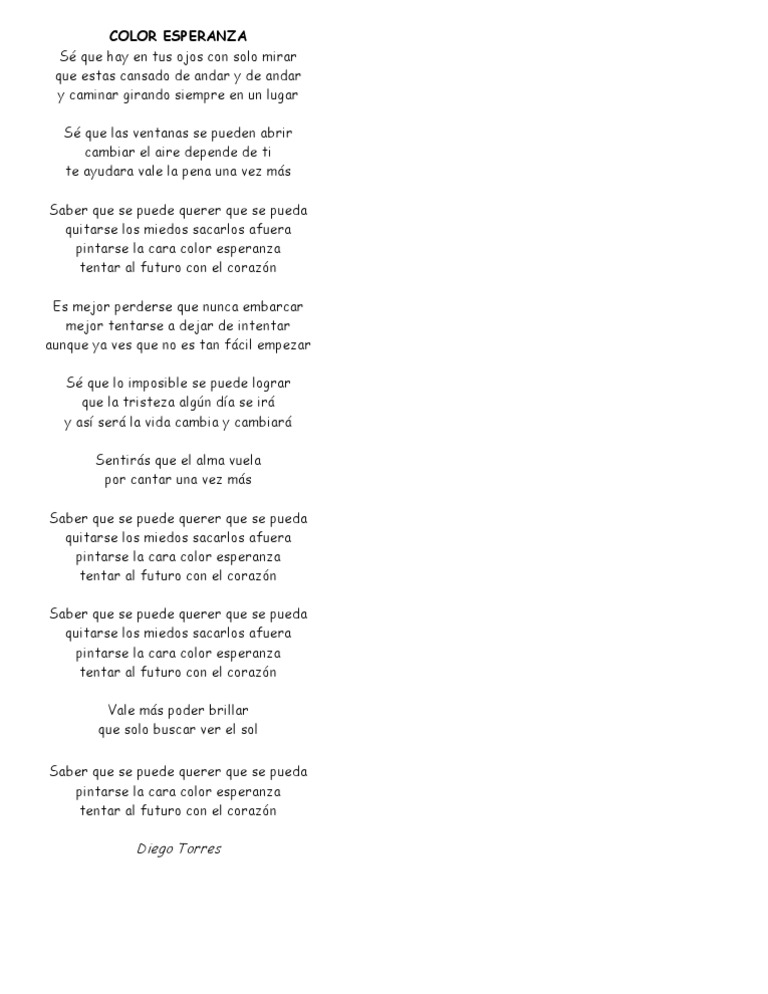 Color Esperanza Letra | PDF