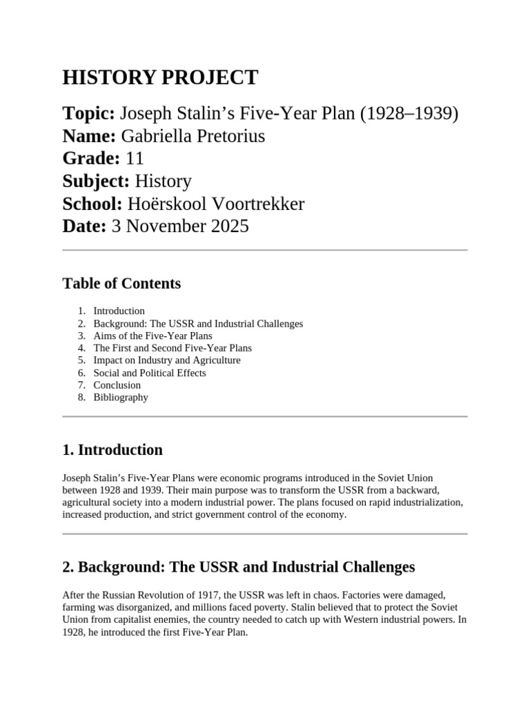 Stalin's Five-Year Plans Overview | PDF | Soviet Union | World Politics