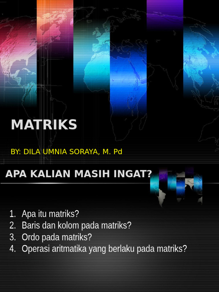 Panduan Lengkap Matriks dan Operasinya | PDF