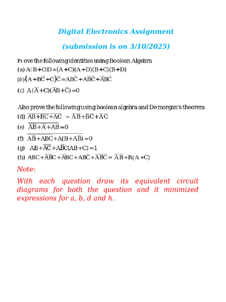 Digital Electronics Assignment | PDF