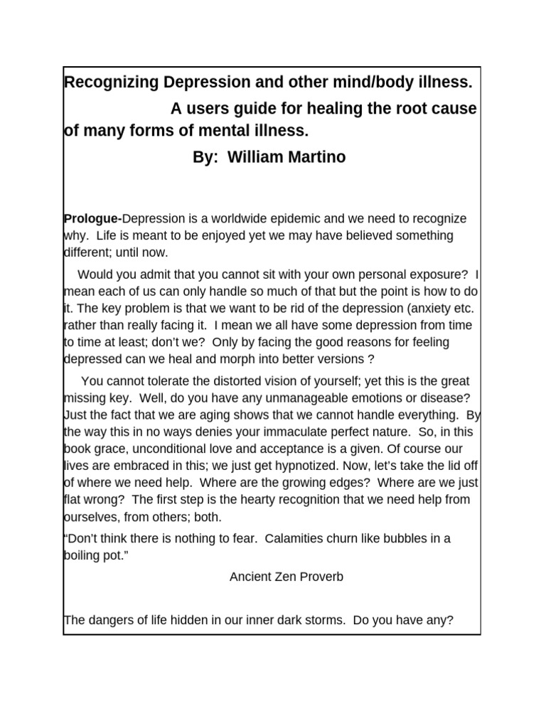 Recognizing Depression 1 | PDF | Mind | Love
