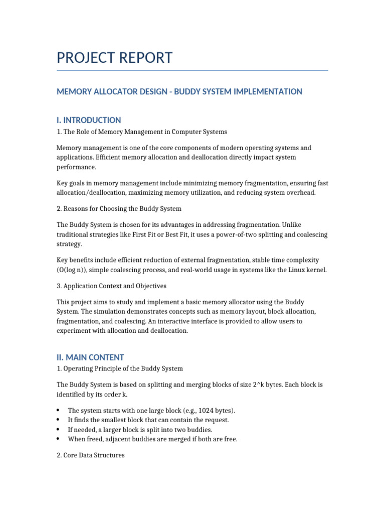 Memory Allocator Report en | PDF