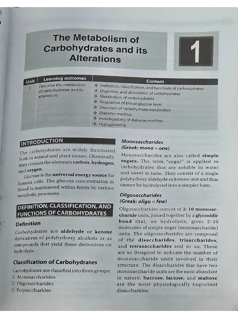 Carbohydrates | PDF