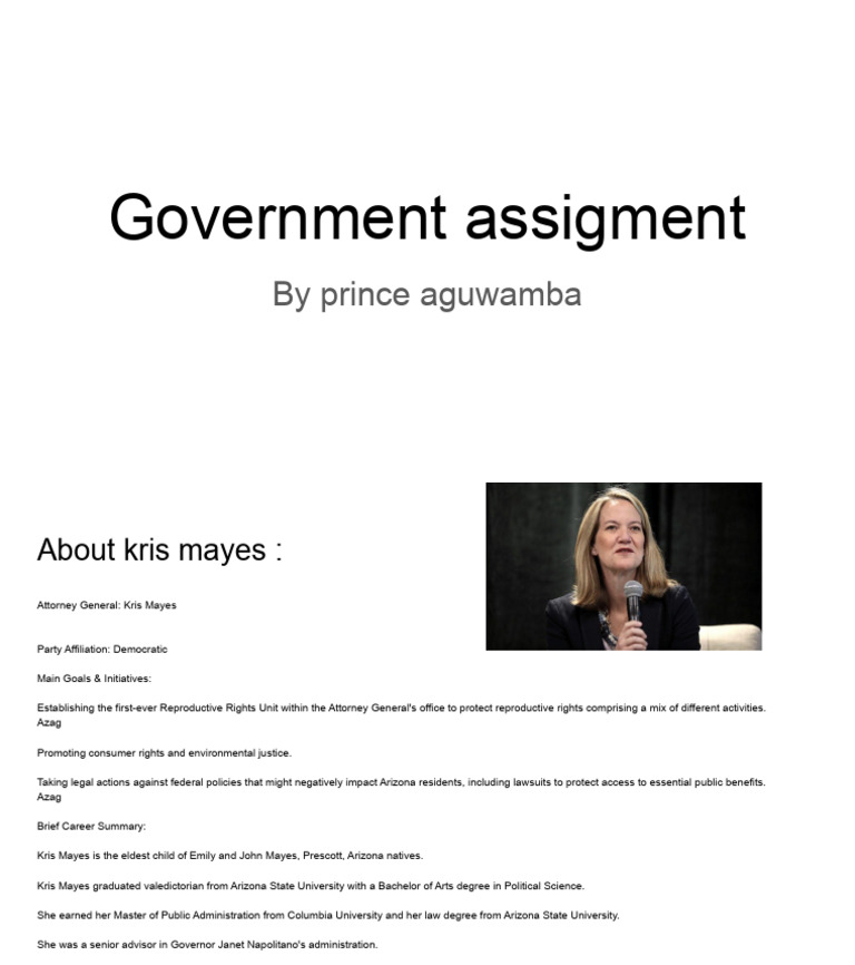 Kris Mayes: Arizona Attorney General Goals | PDF