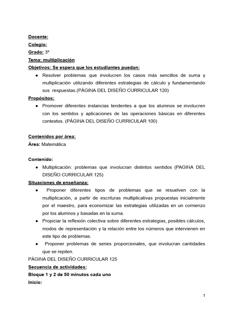 Secuencia Sumas Sucesivas Inicio Multiplicacion 3ro | PDF | Multiplicación