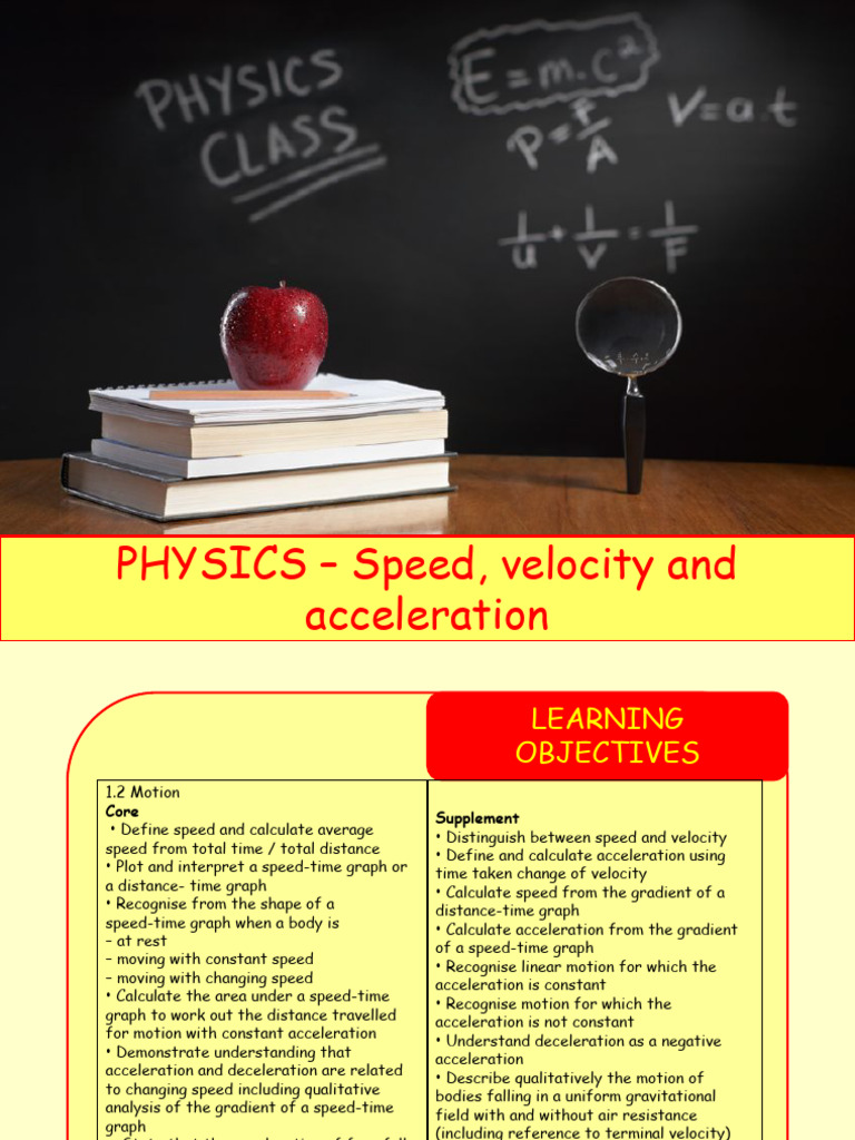 Physics 2 - Speed, Velocity and Acceleration.pptx | PDF | Acceleration | Velocity