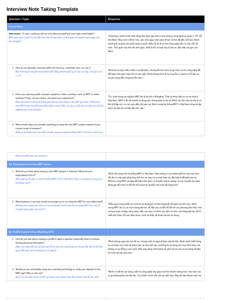 (Circle DPM) (Template) Interview Note Taking - Student 8 | PDF