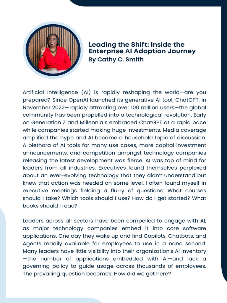 Leading The Shift - Inside The Enterprise AI Adoption Journey - by ...