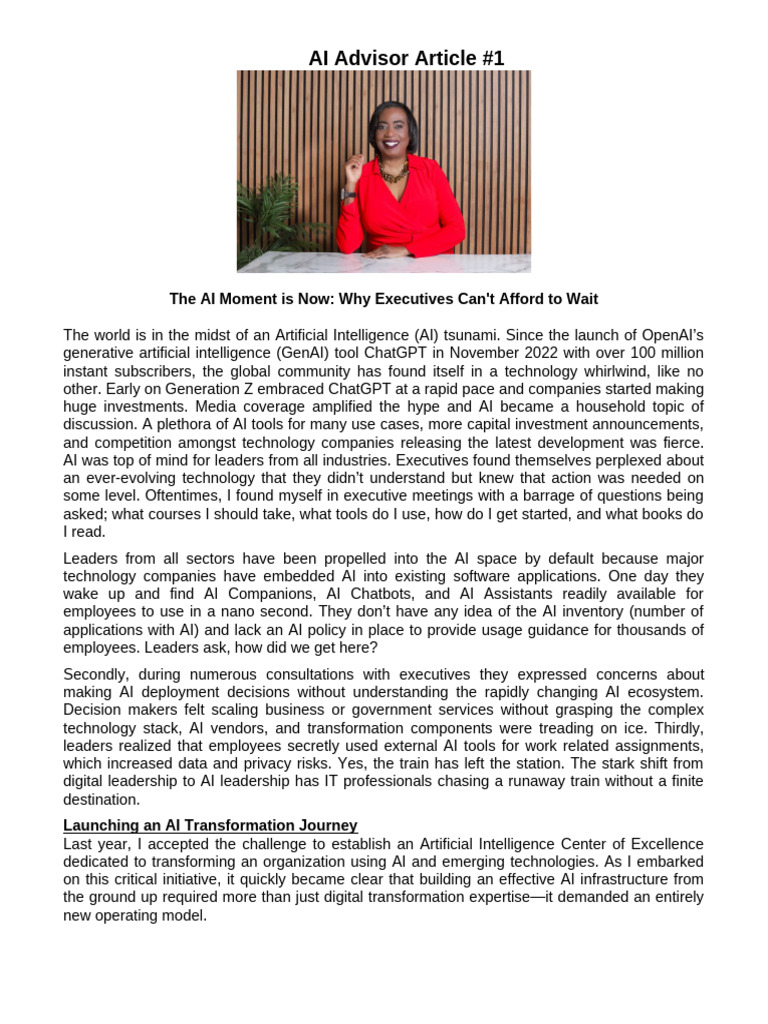 AI Advisor Article #1!5!15-25 | PDF | Artificial Intelligence ...