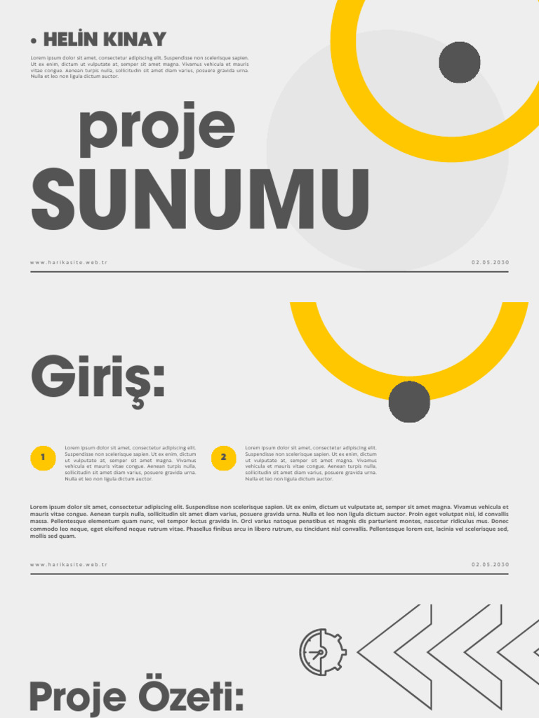 Gri Ve Sarı Modern Proje Sunumu | PDF