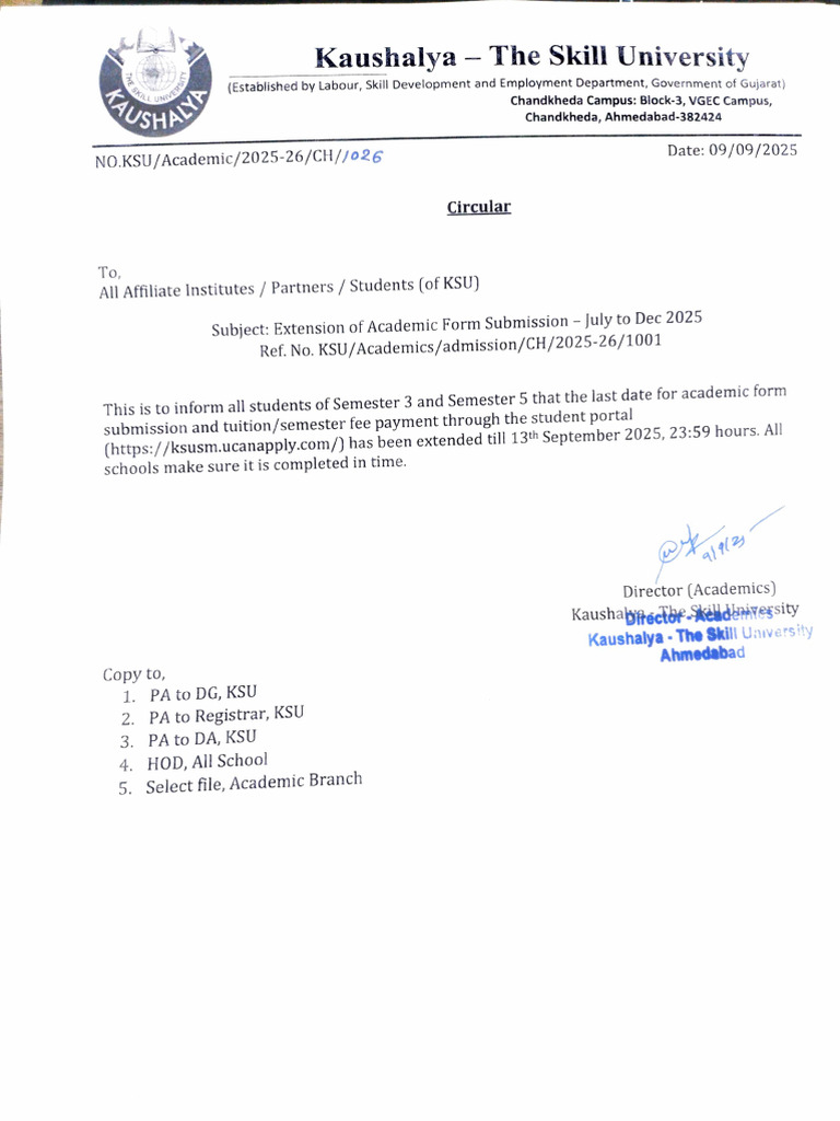 KSU Academic Form Submission Extended | PDF