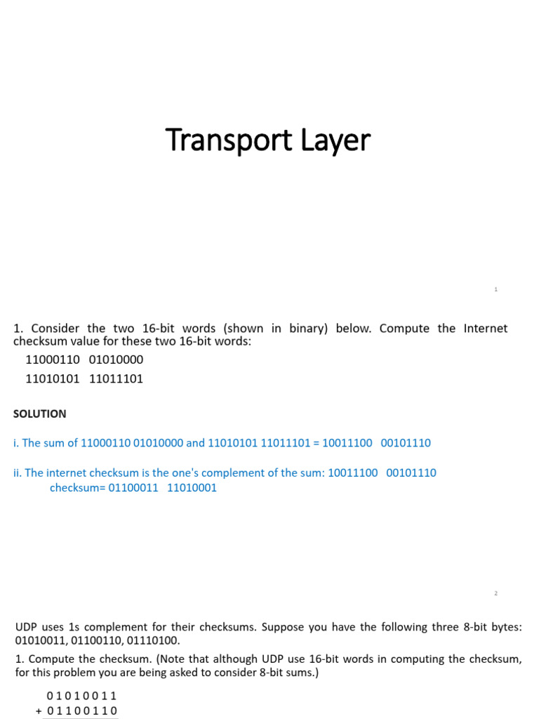 Transport Layer Problems | PDF | Transmission Control Protocol | Port (Computer Networking)