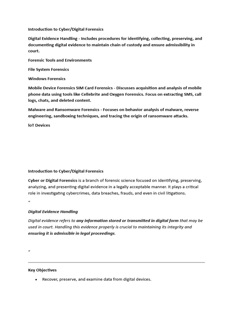 Digital Forensics: Evidence Handling Guide | PDF | Computer Forensics ...