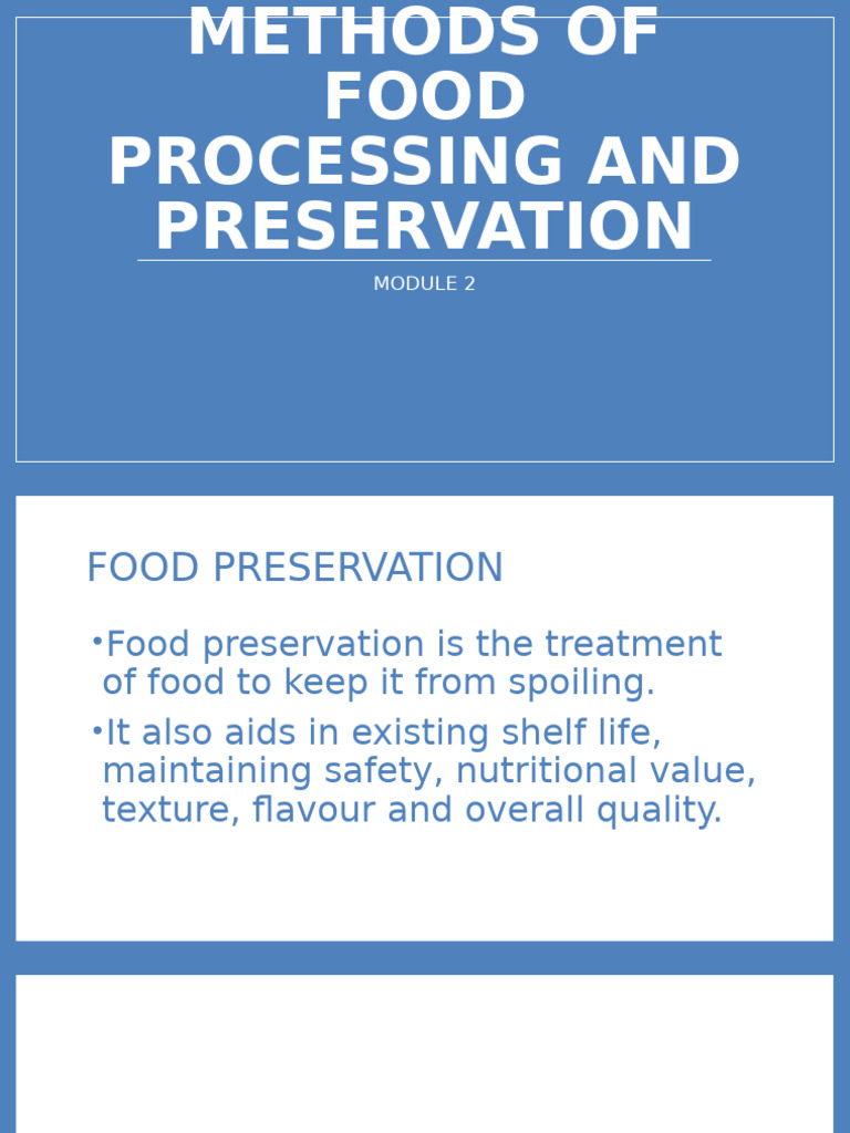 Food Preservation Techniques Overview | PDF | Food Preservation ...