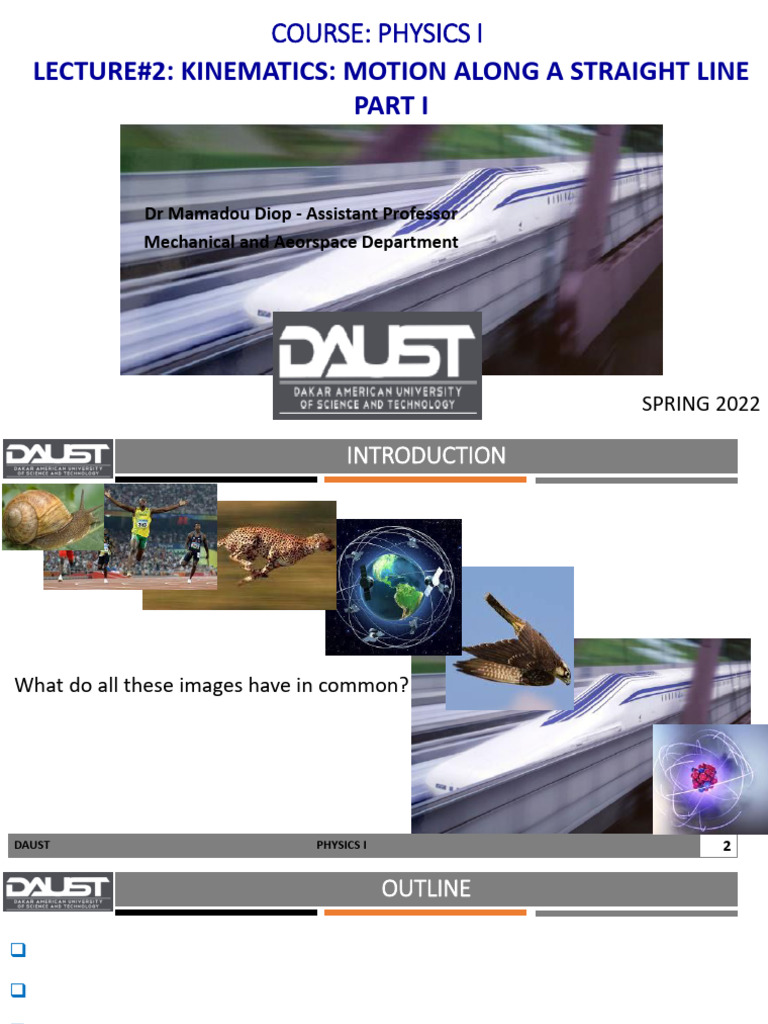 Kinematics: Motion in One Dimension | PDF | Velocity | Acceleration