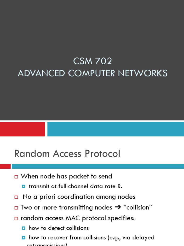 Random Access Protocols in Computer Networks | PDF | Telecommunications ...