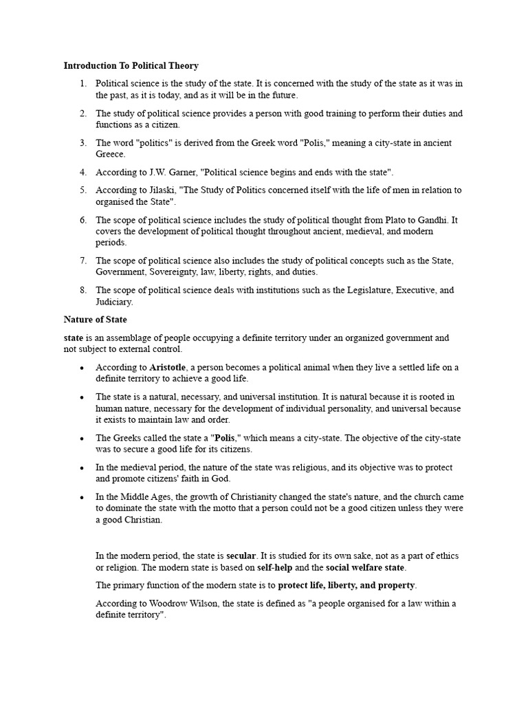 Introduction To Political Theory-1 | PDF | Social Contract | Marxism