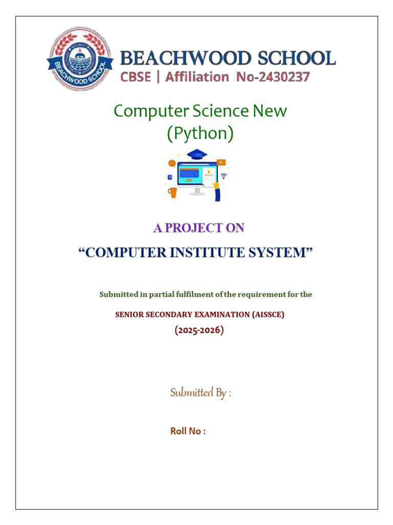 Computer Institute Management System Project | PDF | Computer Program ...