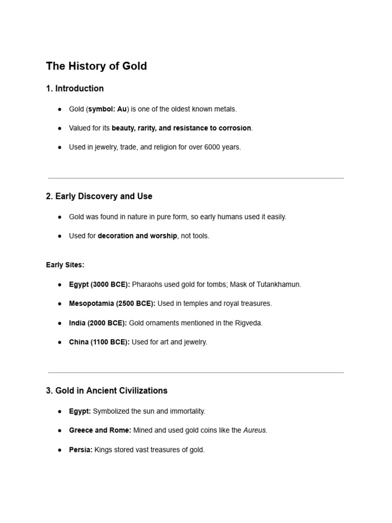 The History of Gold | PDF | Gold