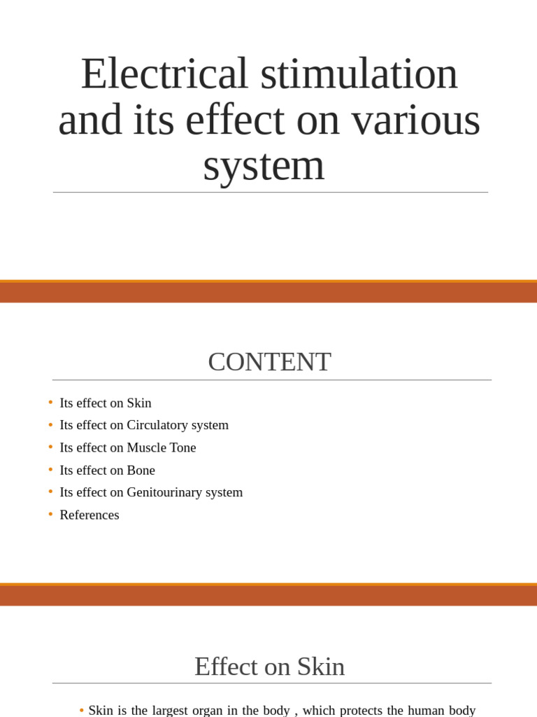 Effects of Electrical Stimulation on Skin | PDF | Circulatory System ...
