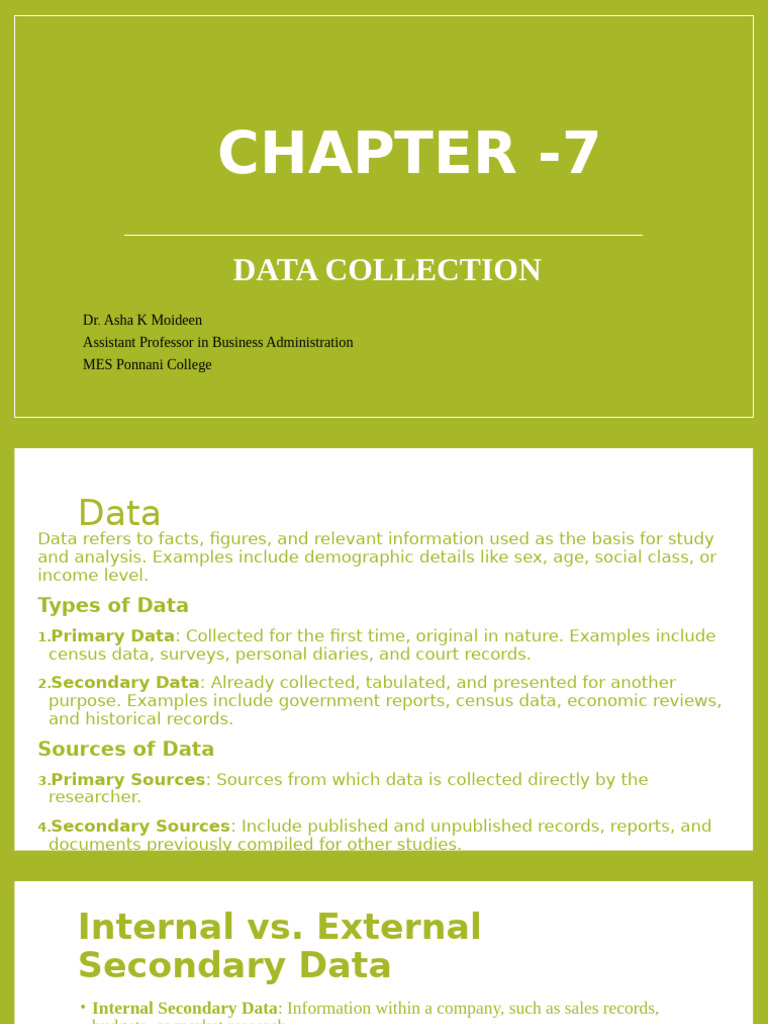 Chapter- 7 DATA COLLECTION | PDF | Survey Methodology | Validity (Statistics)