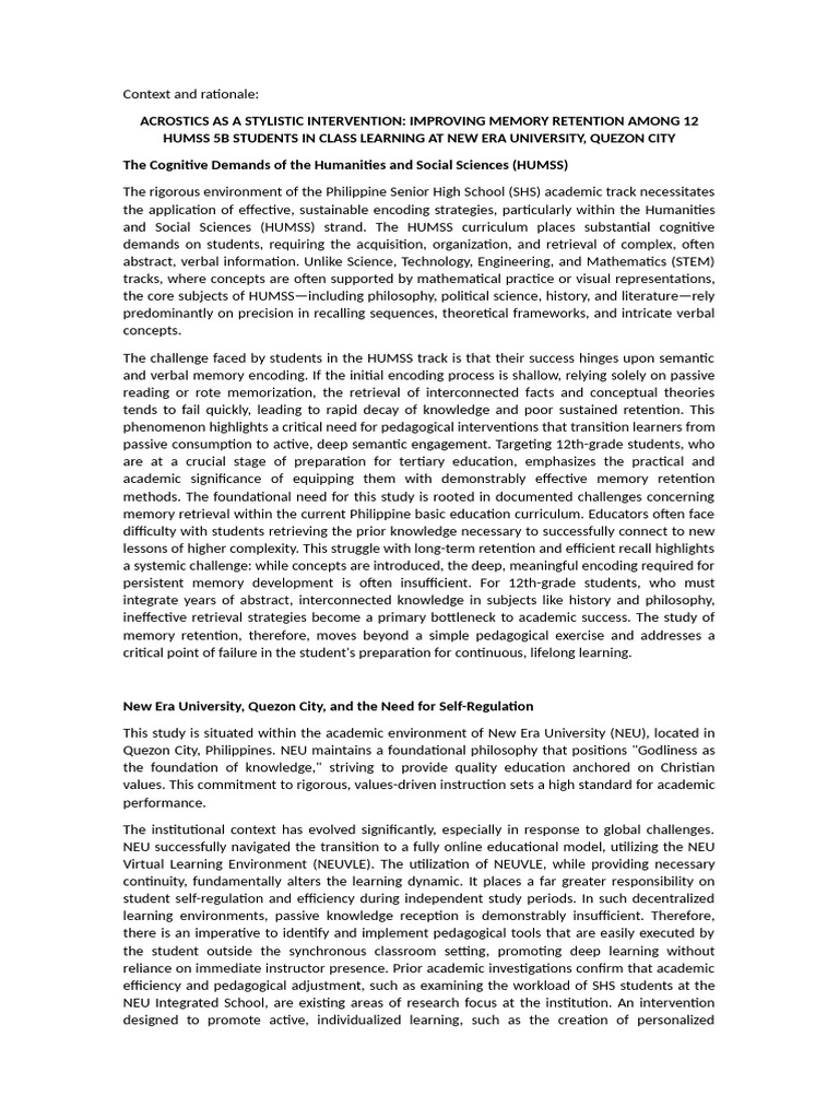Context and Rationale | PDF | Memory | Learning