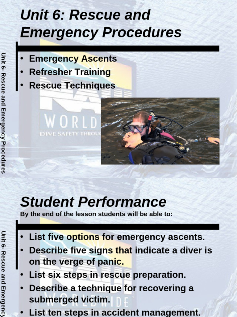Unit 6 - Rescue and Emergency Procedures | PDF | Scuba Diving ...