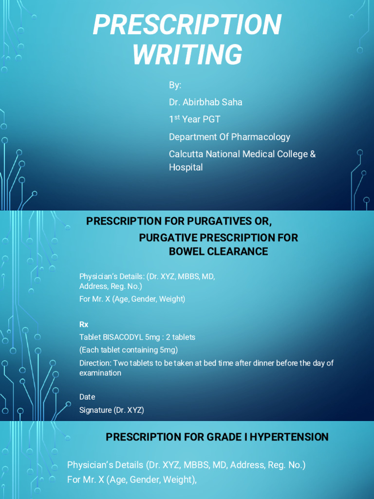 Medical Prescription Examples and Guidelines | PDF | Medical ...